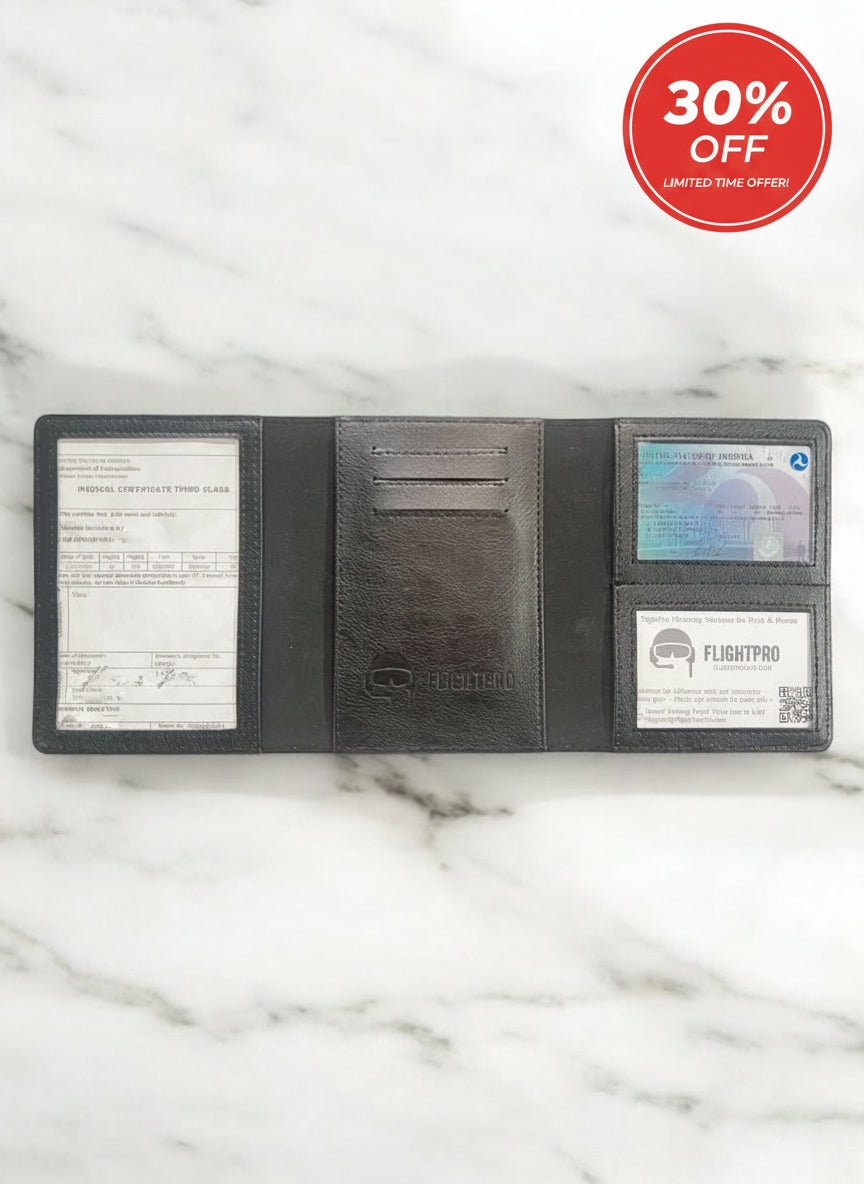Ðirect-To Pilot Wallet with Designated Slots for License, Passport, Me ...